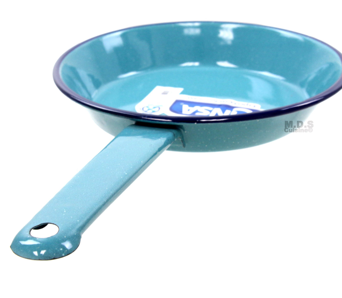 Fry Pan Sarten de Peltre 9” Turquoise Speckled Enamel Coated Cinsa Ski ...
