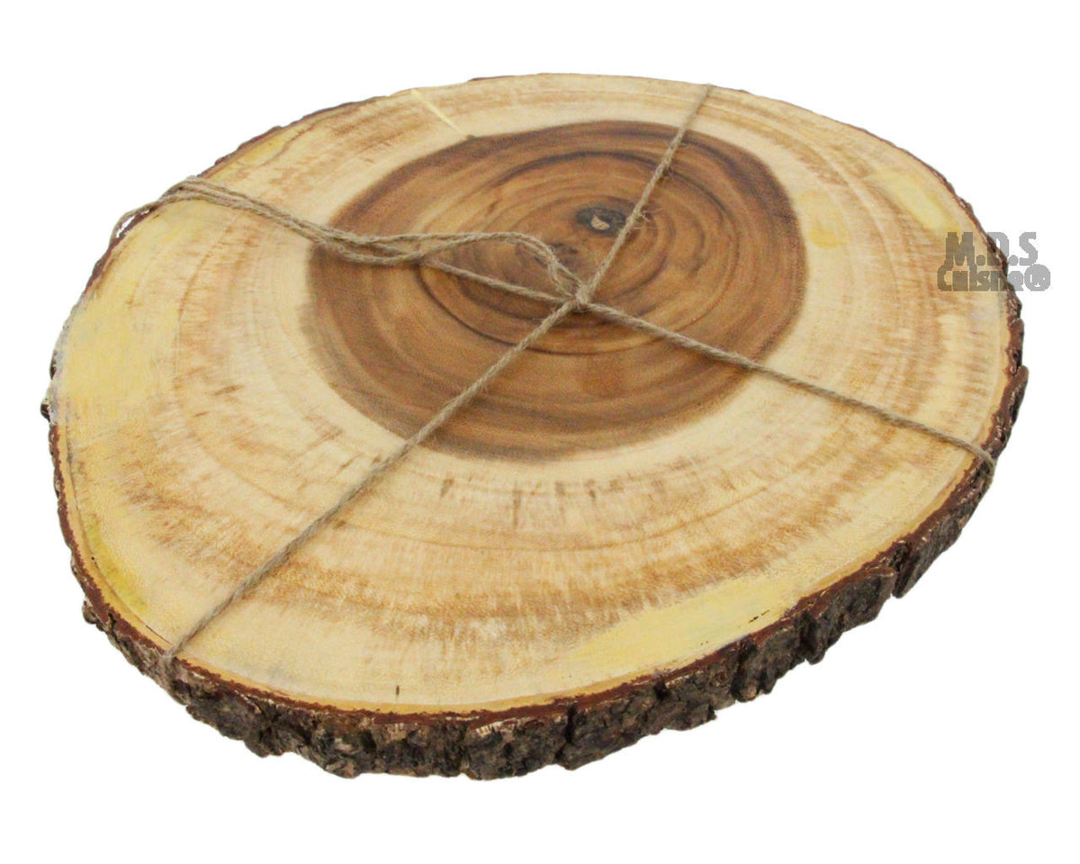 B. Smith Small Acacia Wood appetizer cheese crackers Log Slice Rustic ...